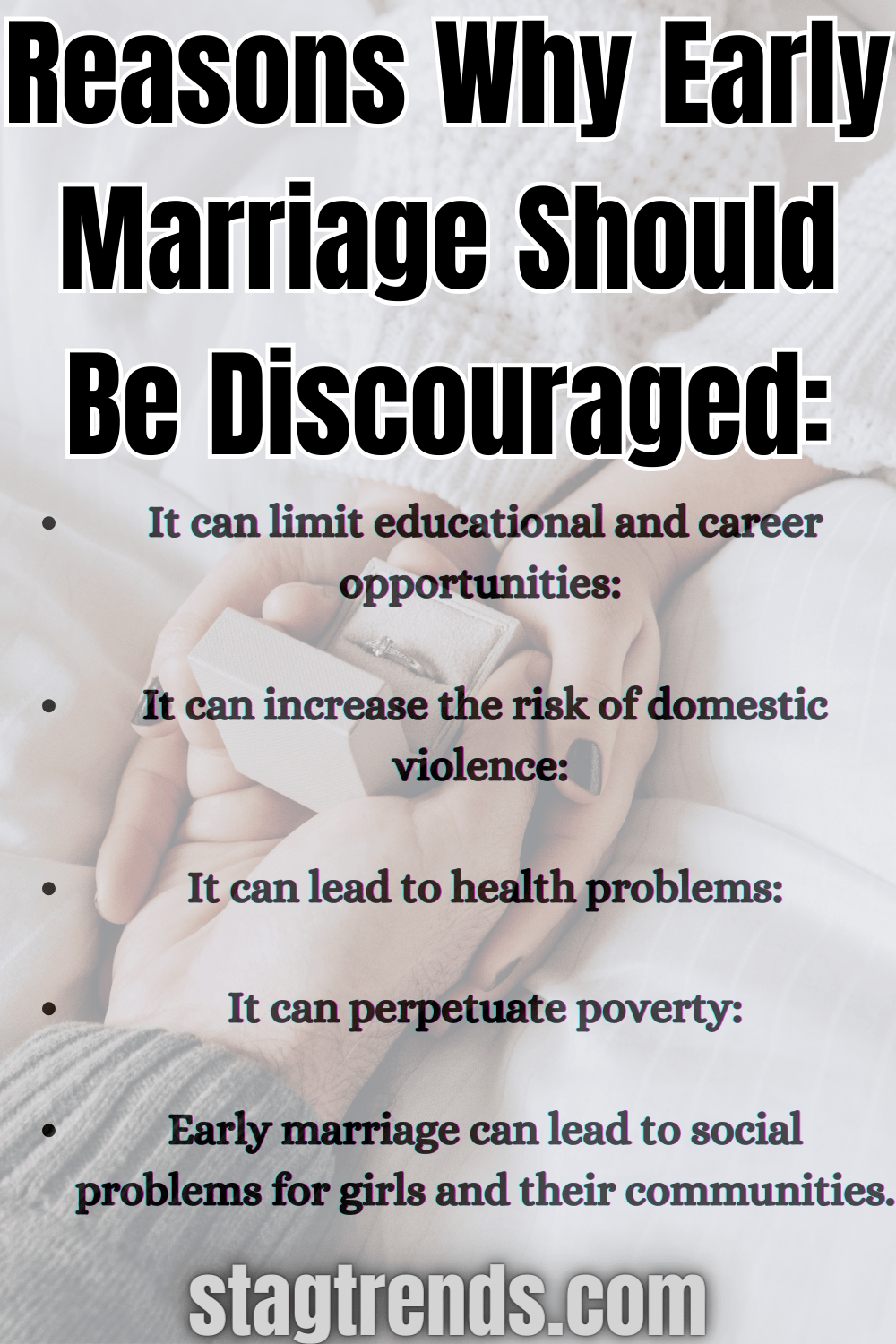 Reasons why early marriage should be discouraged