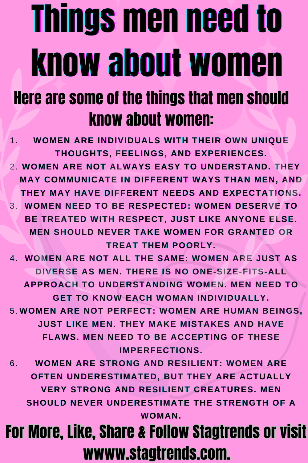 Things men need to know about women