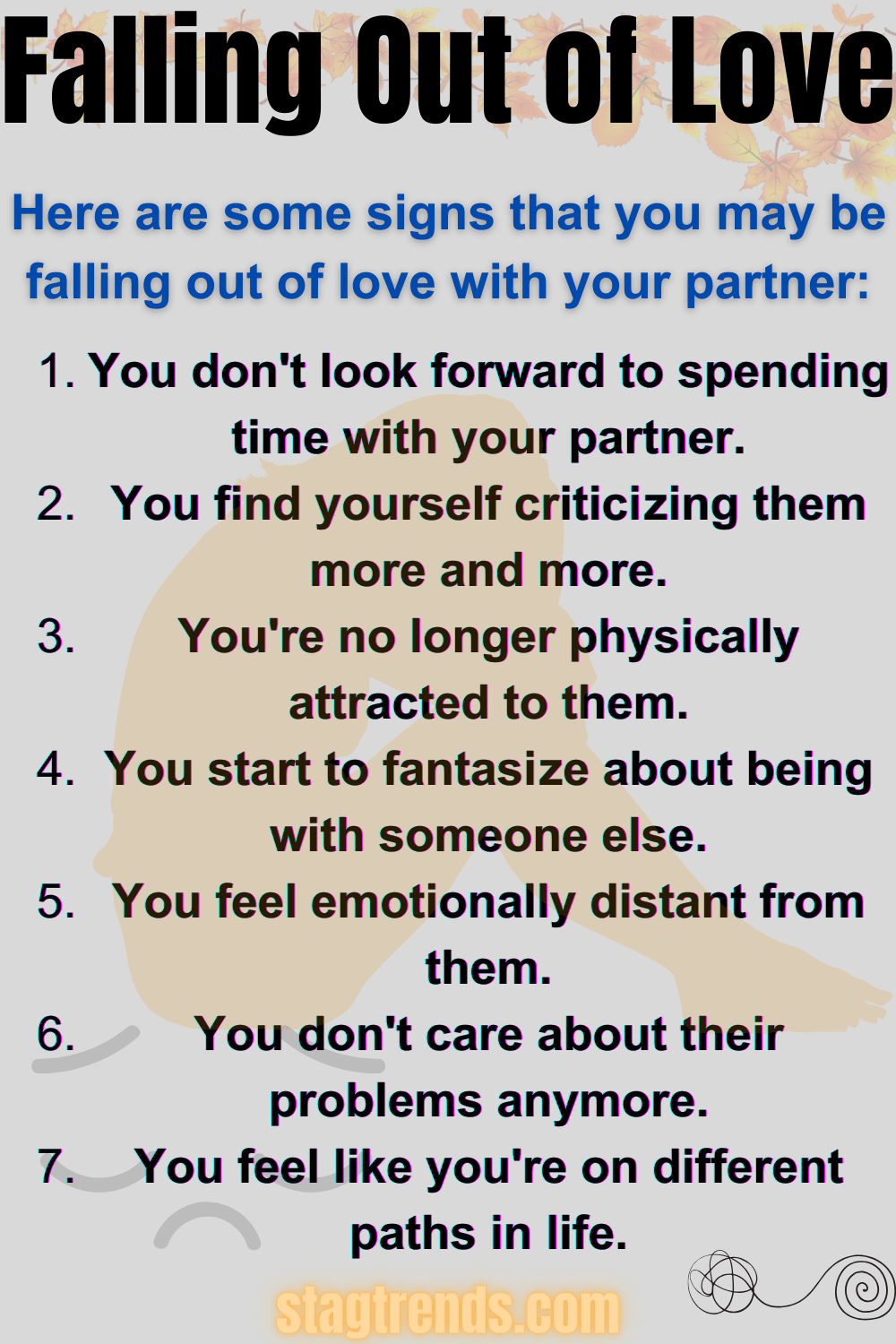 Falling Out of Love, Fading Love, Lost Love Feeling