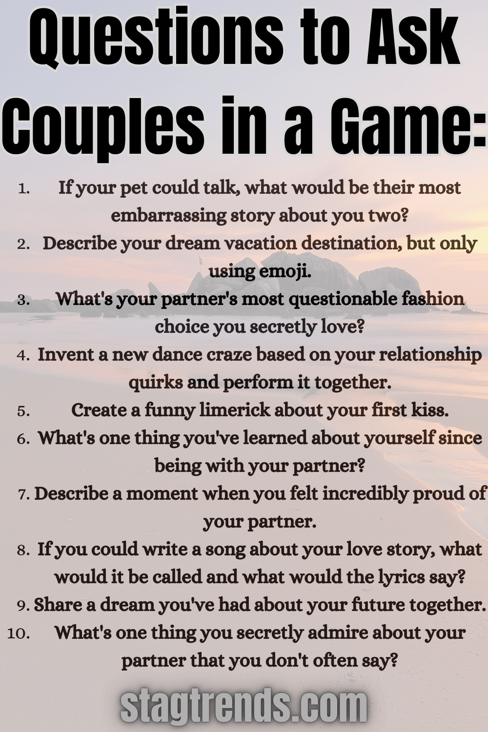 Couples Questions Game: Questions to Ask Couples in a Game
