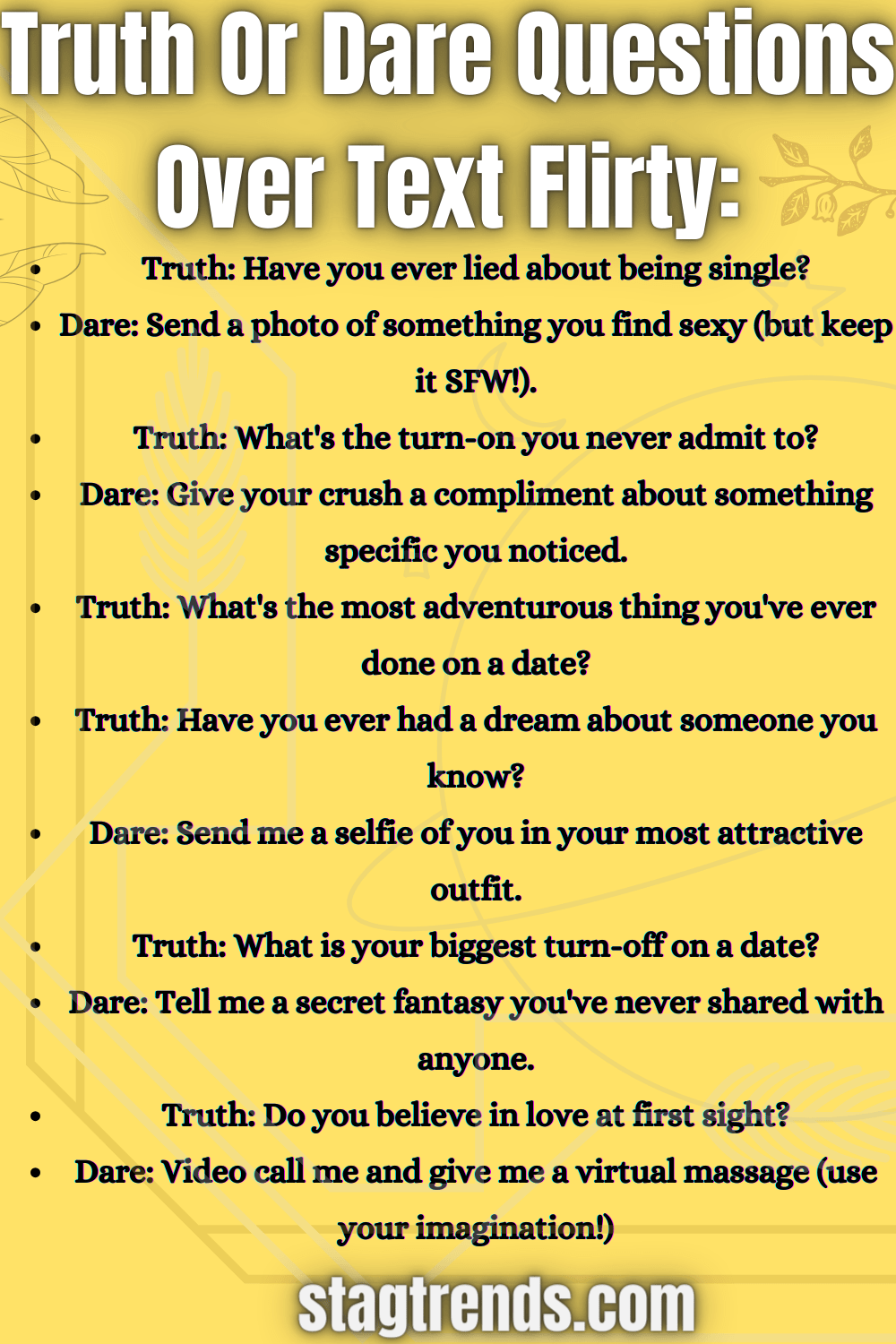 Truth Or Dare Questions Over Text
