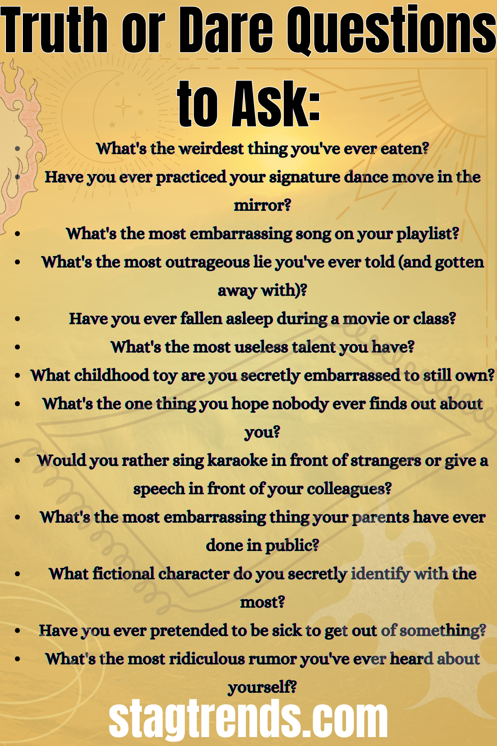 Truth Or Dare Question, Truth or Dare Questions to Ask