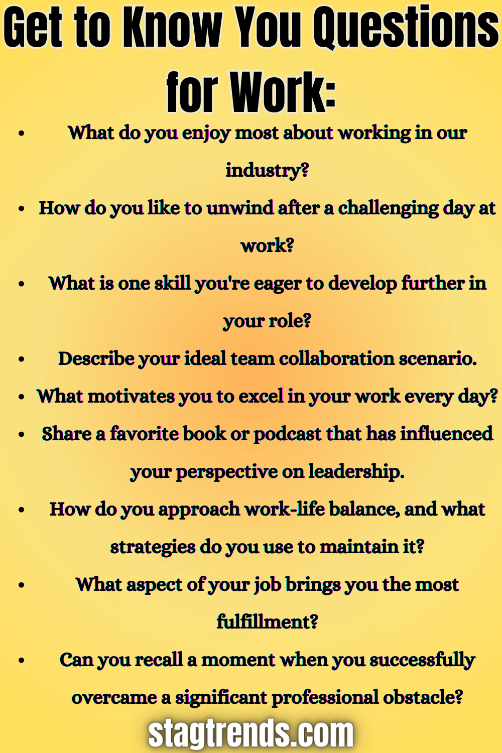 Get To Know You Questions For Work